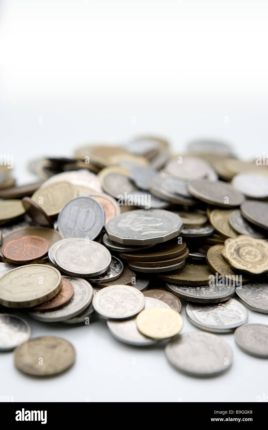 Coins differently cut-out Stock Photo - Alamy