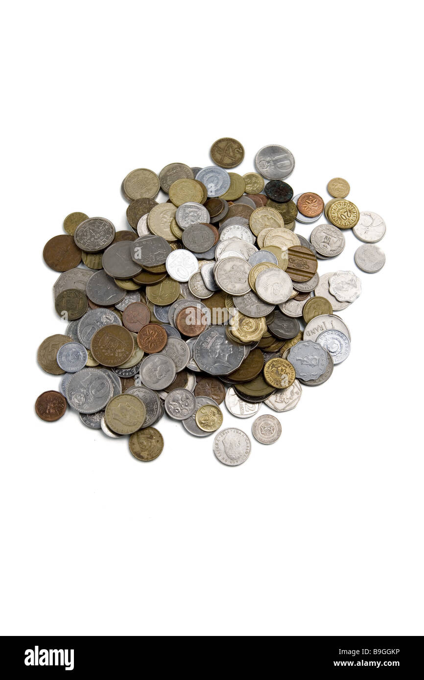 Coins differently cut-out Stock Photo - Alamy