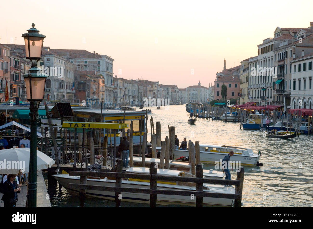 The Grand Canal of Venice Italy with Venetian architecture boats and ...