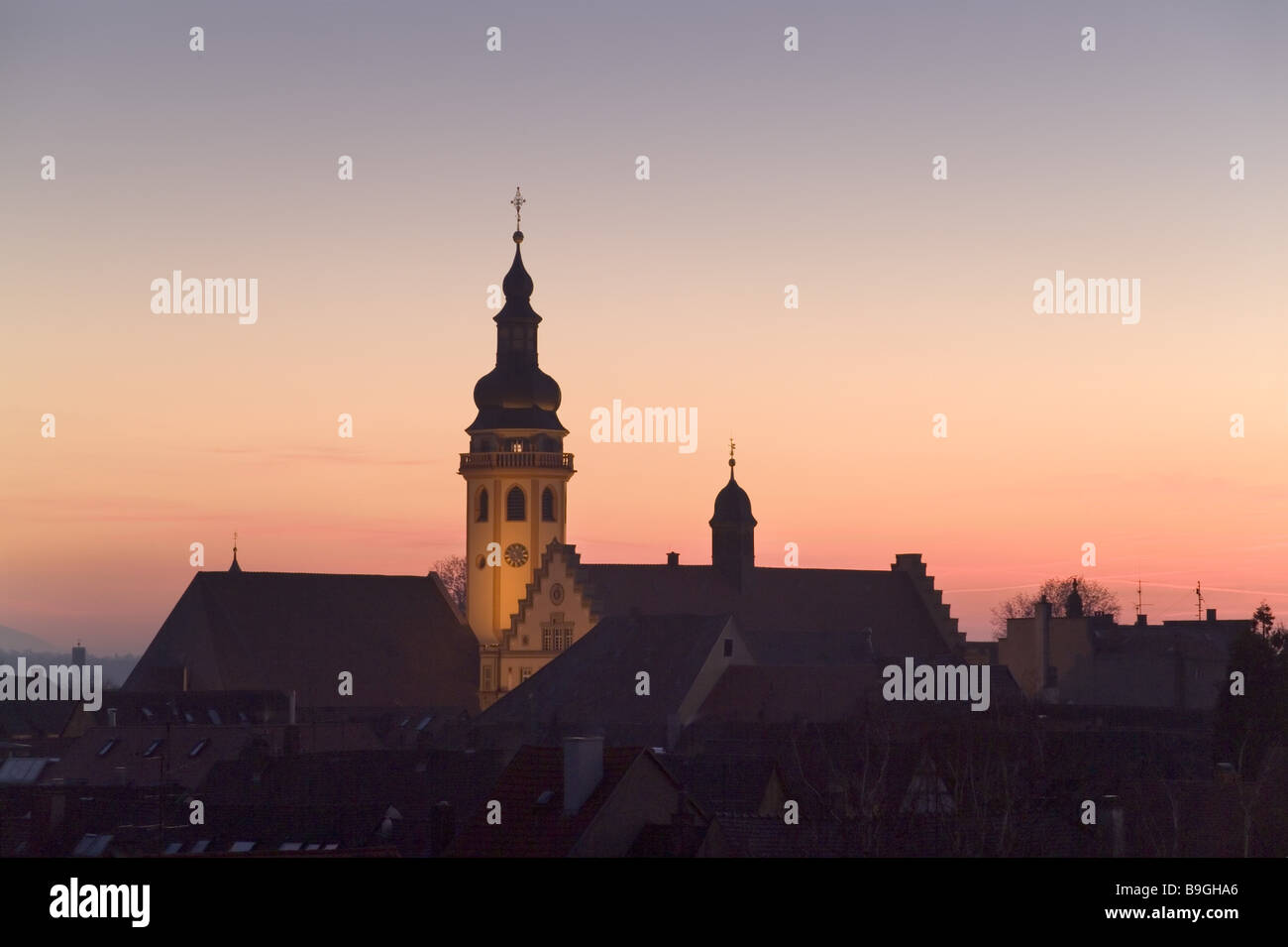 Germany Karlsruhe Durlach Old Town-silhouette evening-mood Stock Photo ...