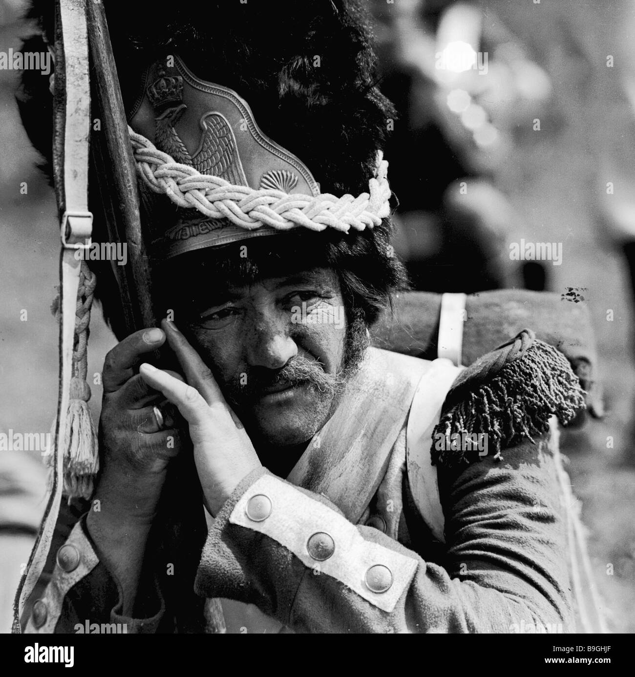 Extra as Old Guard soldier in Soviet Italian film Waterloo Stock Photo ...