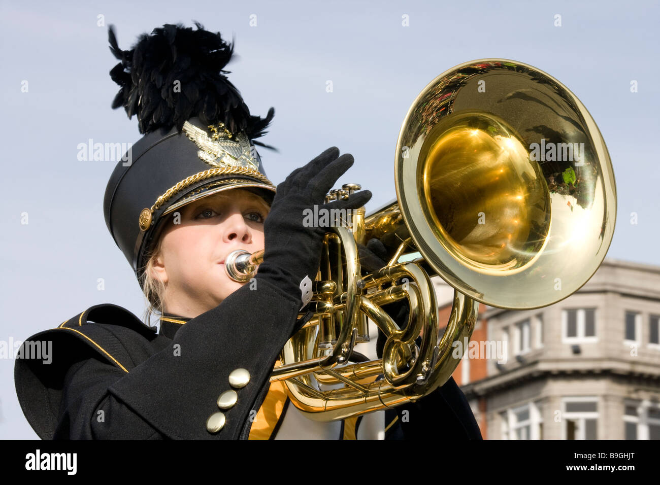 Woman playing trombone hi-res stock photography and images - Alamy