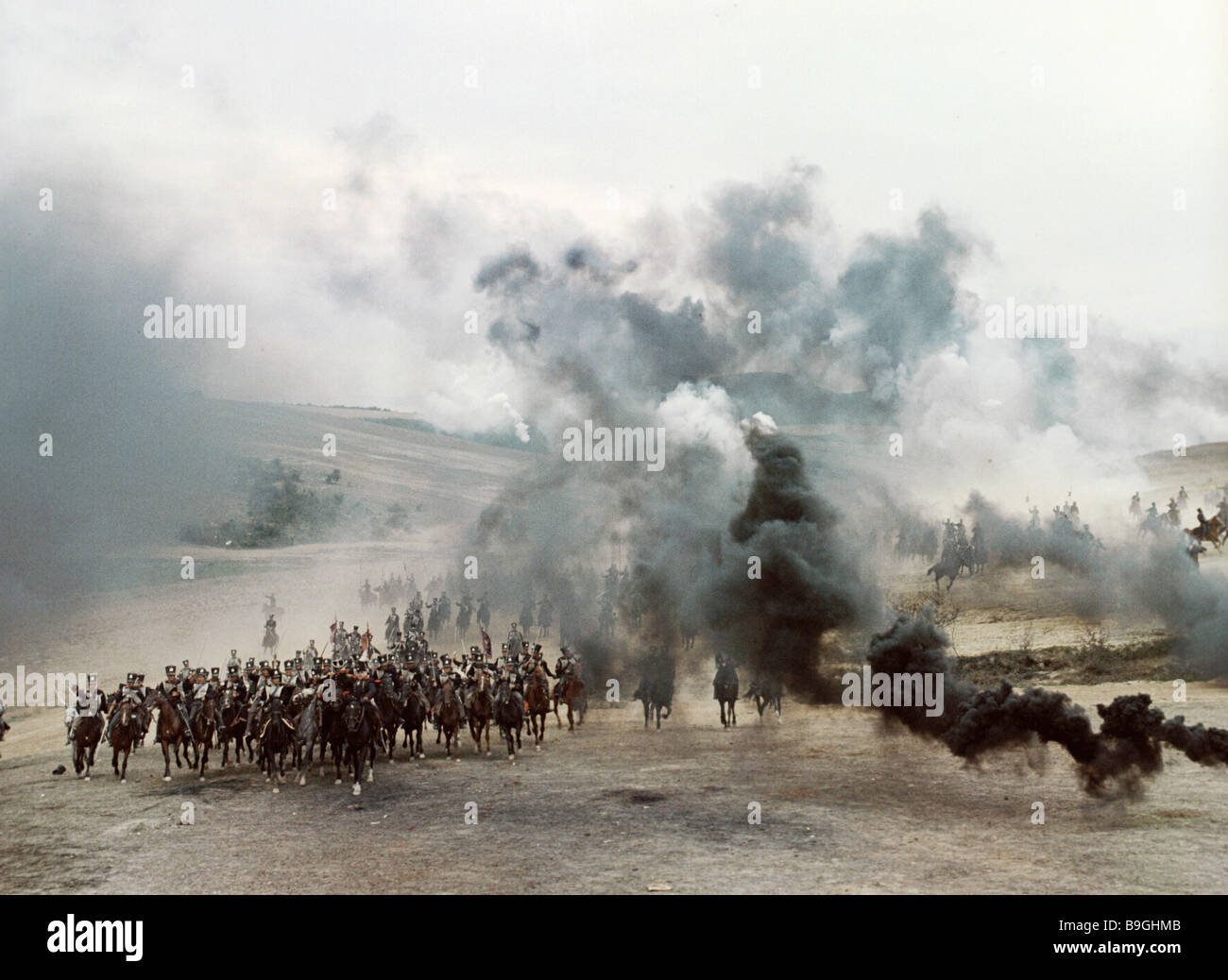 A battle scene from the film Waterloo Sergei Bondarchuk director Stock ...