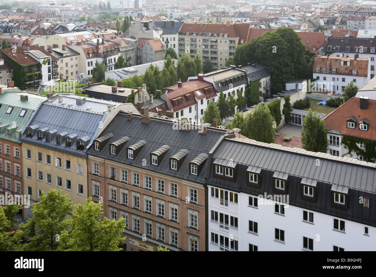 Germany Bavaria Munich houses overview Stock Photo - Alamy
