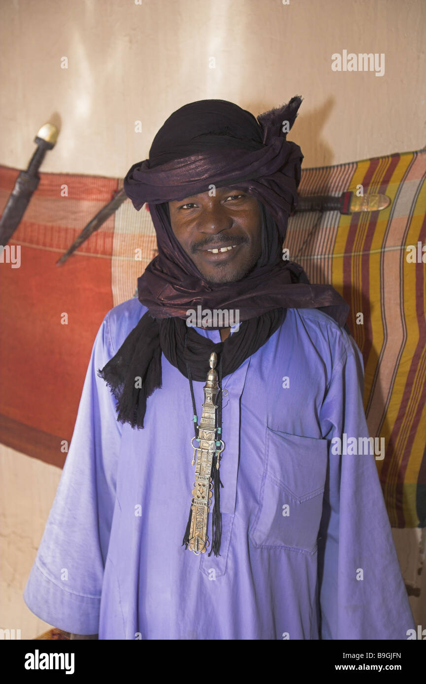 Africa Libya Ghat Tuareg portrait 30-40 years Africa old part of town ...