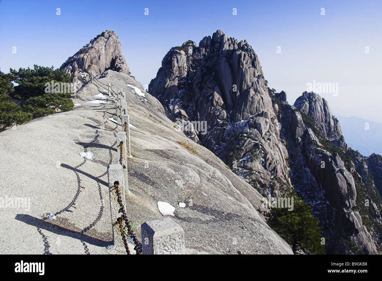 Asia China Anhui Huangshan mountains viewpoint winter Anhui Asia view ...
