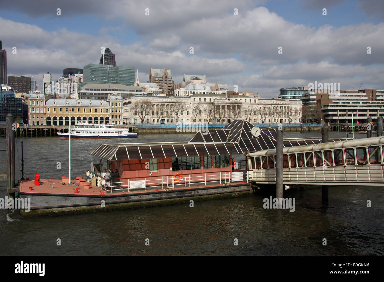 london england uk low tide tourists thames clipper river bus public ...