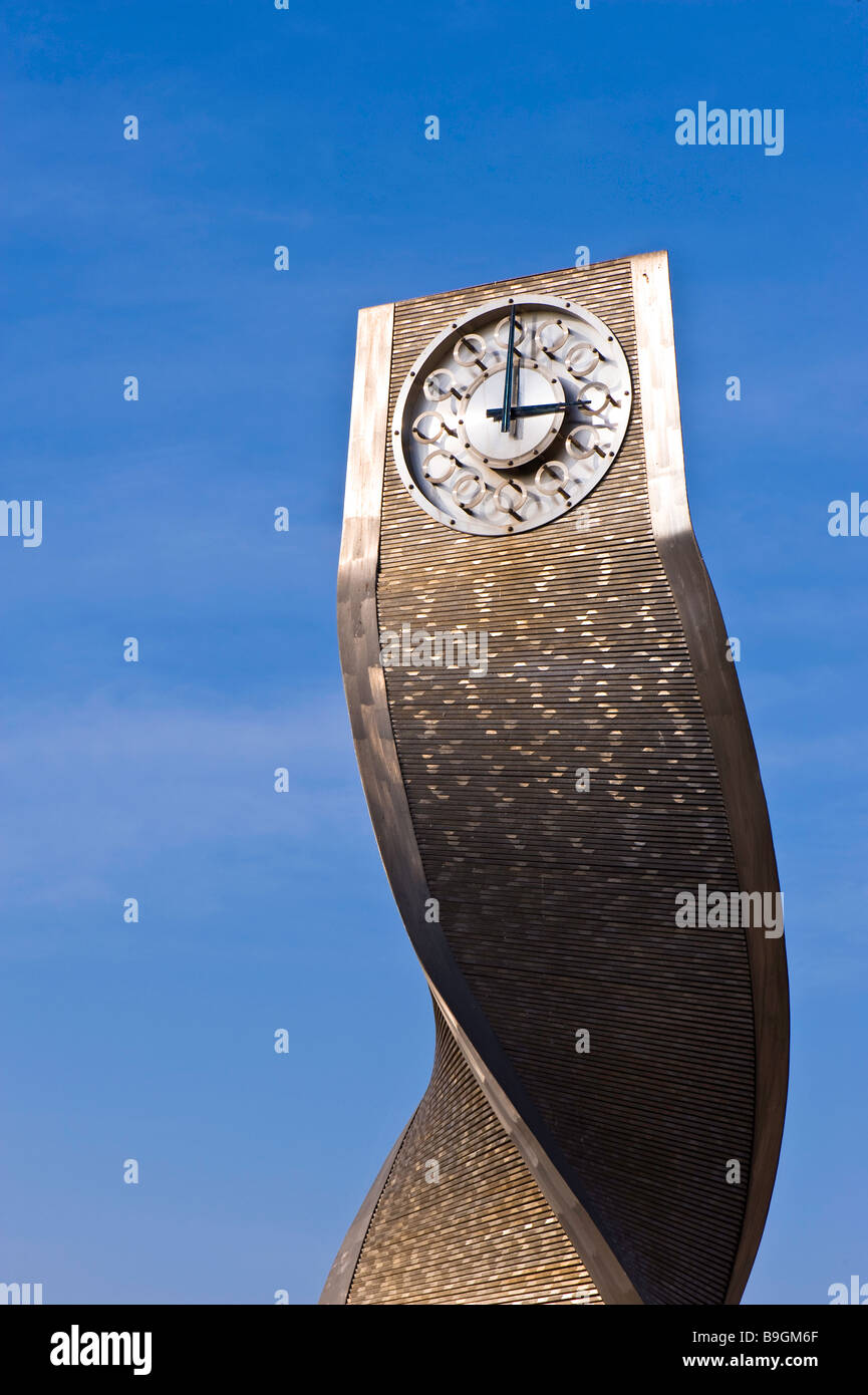 Modern clock tower Stratford E15 London United Kingdom Stock Photo - Alamy