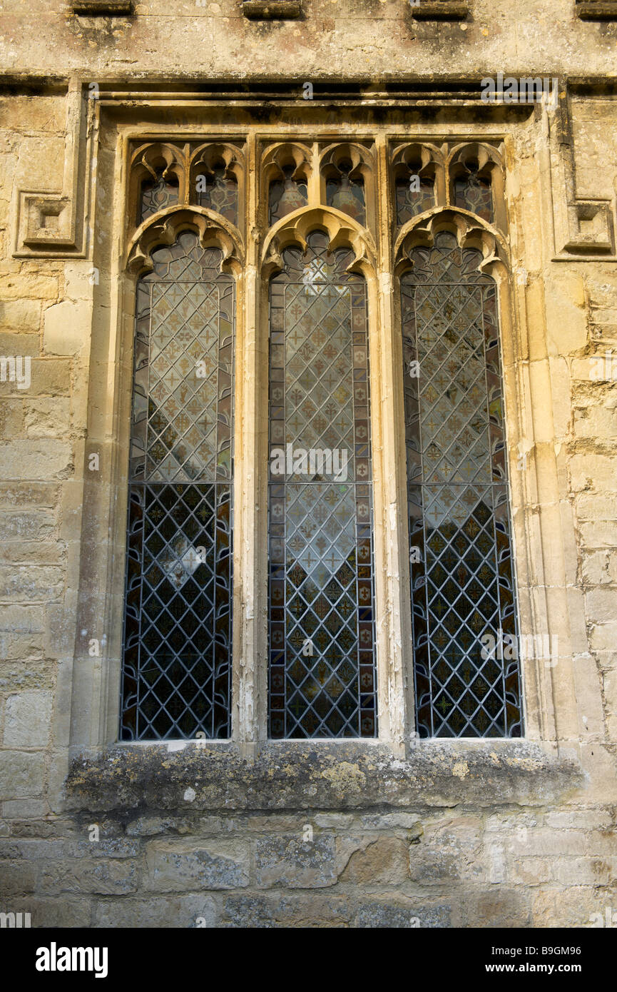 Stained glass window no 2 Castle Coombe Wiltshire Stock Photo - Alamy