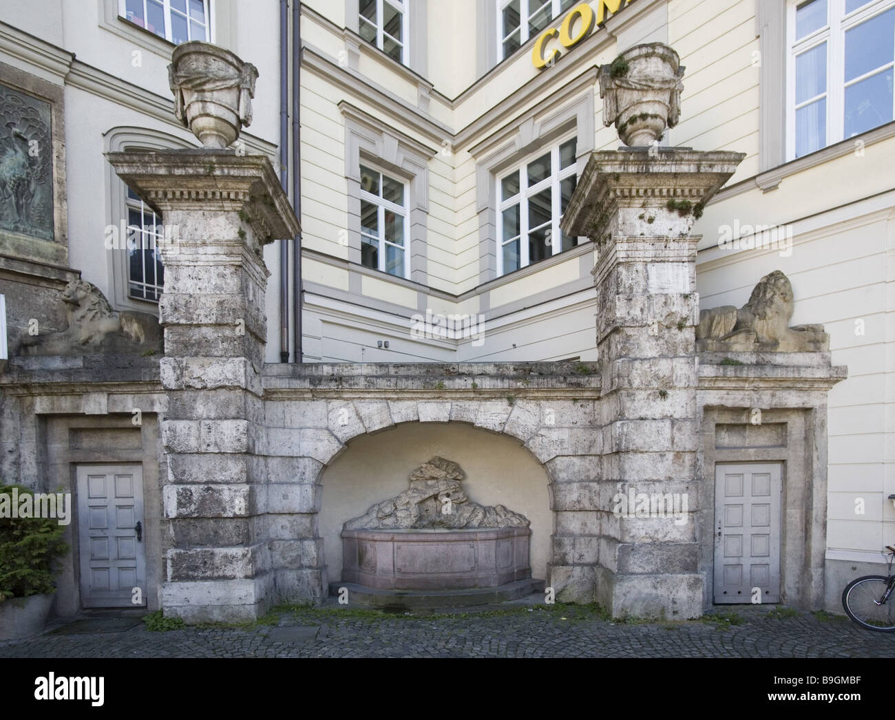 Germany Bavaria Munich Maximilian-place Prannerstraße buildings facade ...