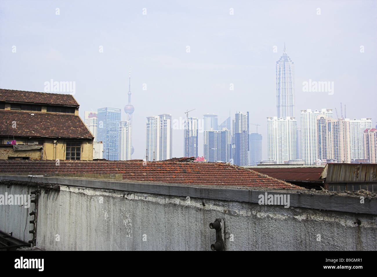 Asia China Shanghai skyline high-rises roofs Stock Photo - Alamy
