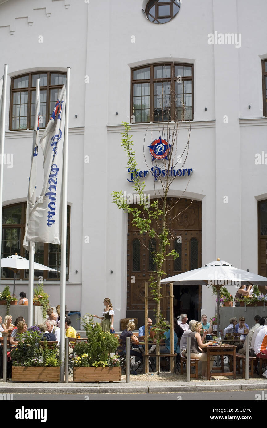 Germany Bavaria Munich restaurant that outside Pschorr guests outside ...
