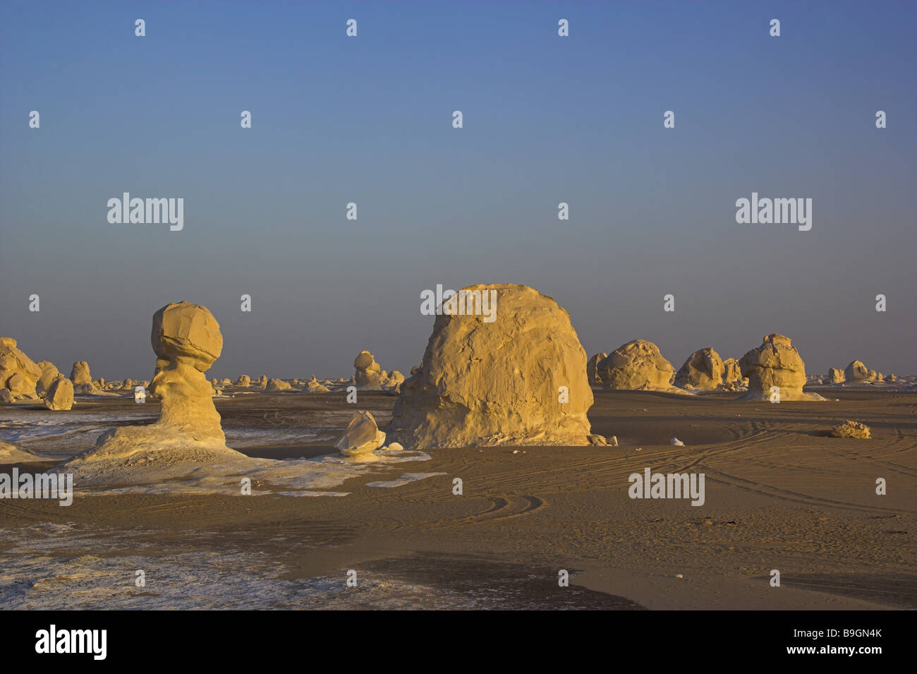 Egypt national-park white desert limestone-formations Dusk evening-mood ...