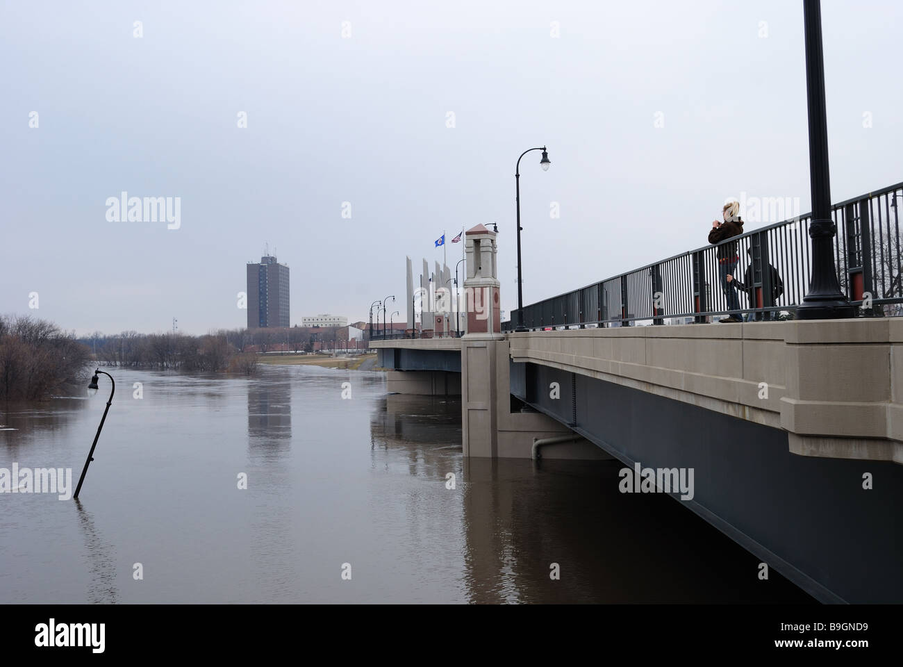 Veteran's Bridge over the Red River in Fargo Stock Photo - Alamy
