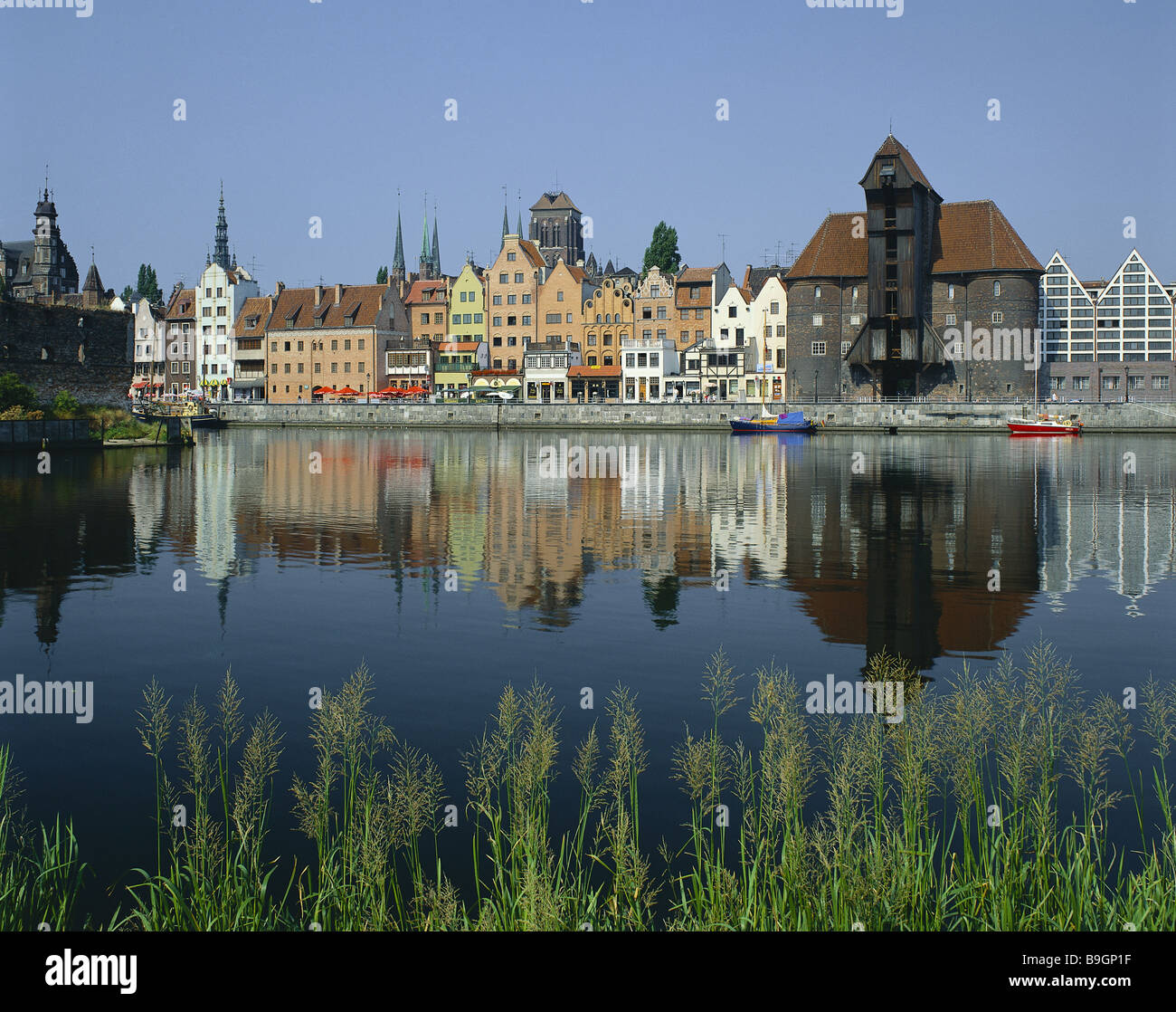 Poland Danzig city view crane-gate Mottlau East-Europe port Gdansk Old ...