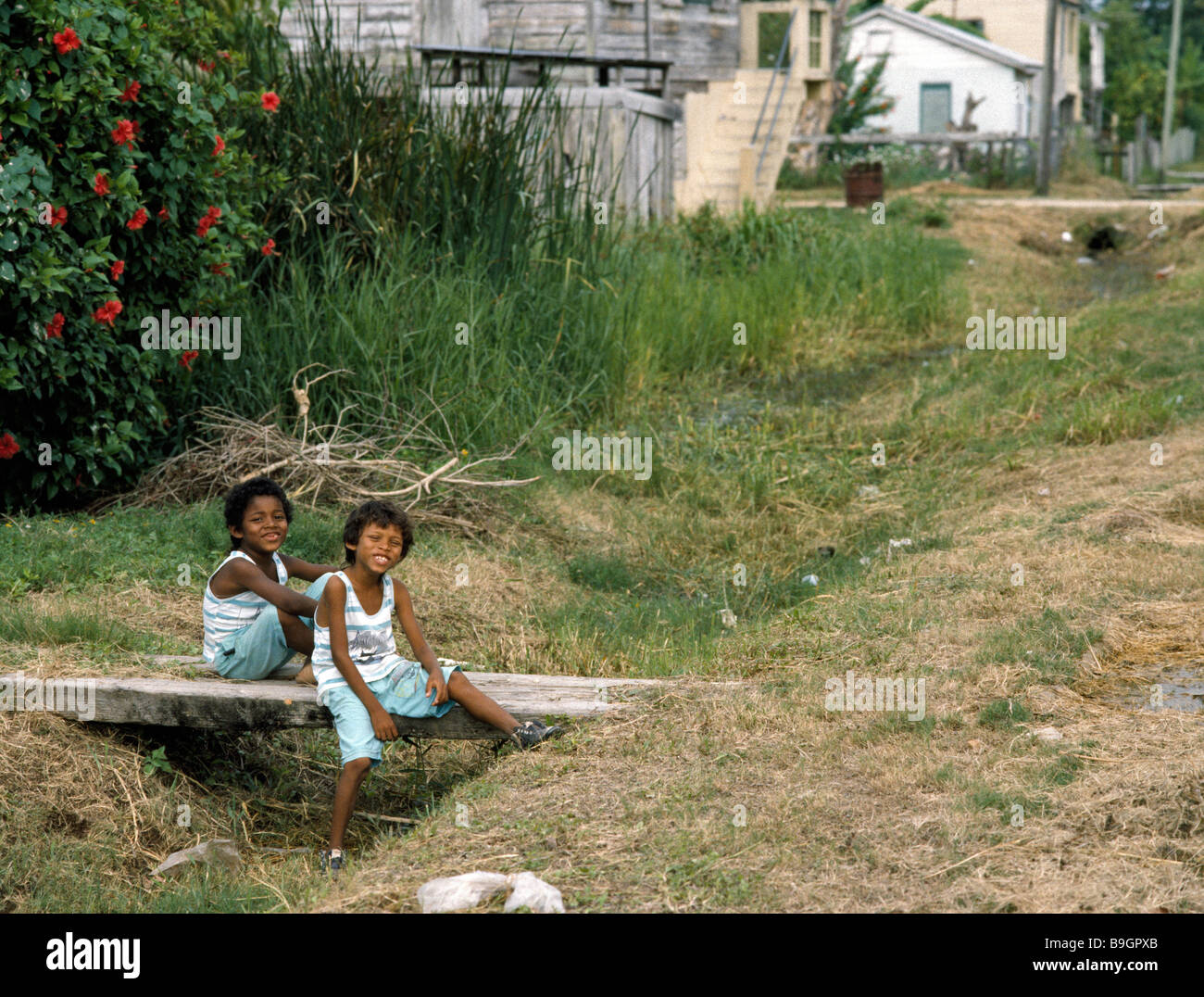 Two local children from Corozal, Belize, Central America Stock Photo ...