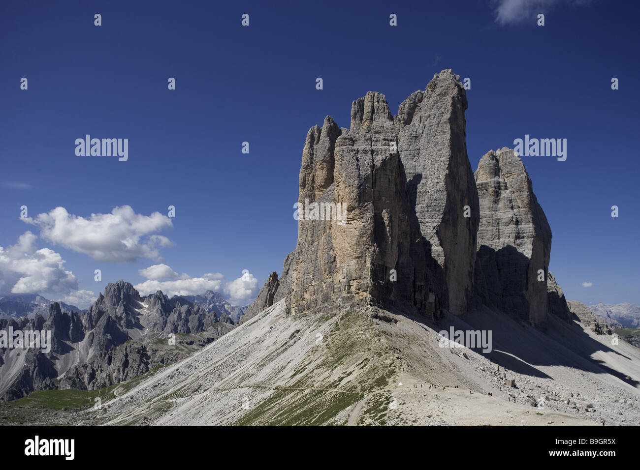 Italy Sextener Dolomites three battlements Alps southern limestone alps ...