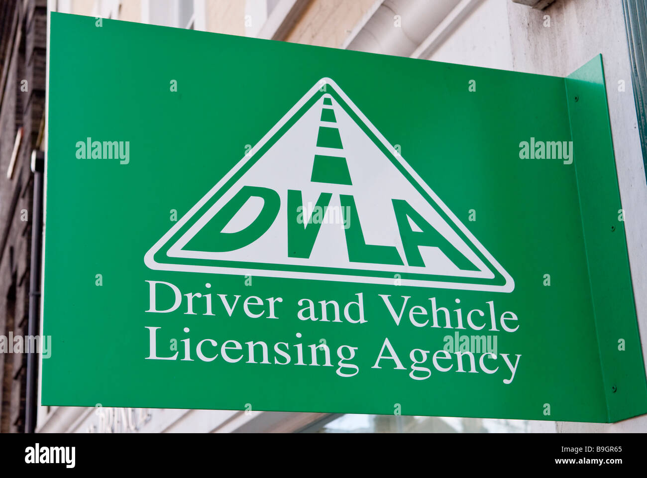 A Sign outside Norwich DVLA local office dealing with driving licensing ...