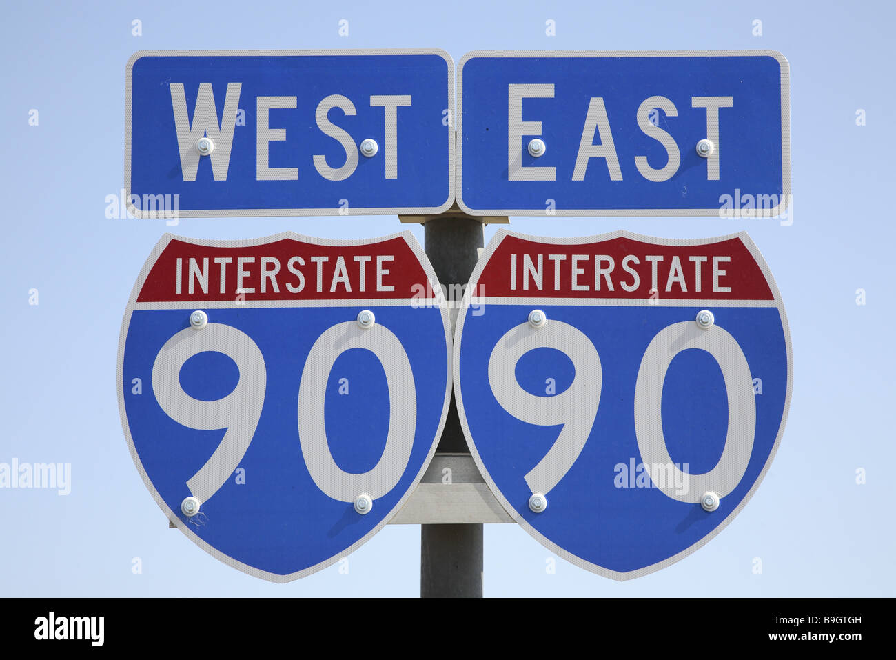 Sign interstate 90 east west hi-res stock photography and images - Alamy