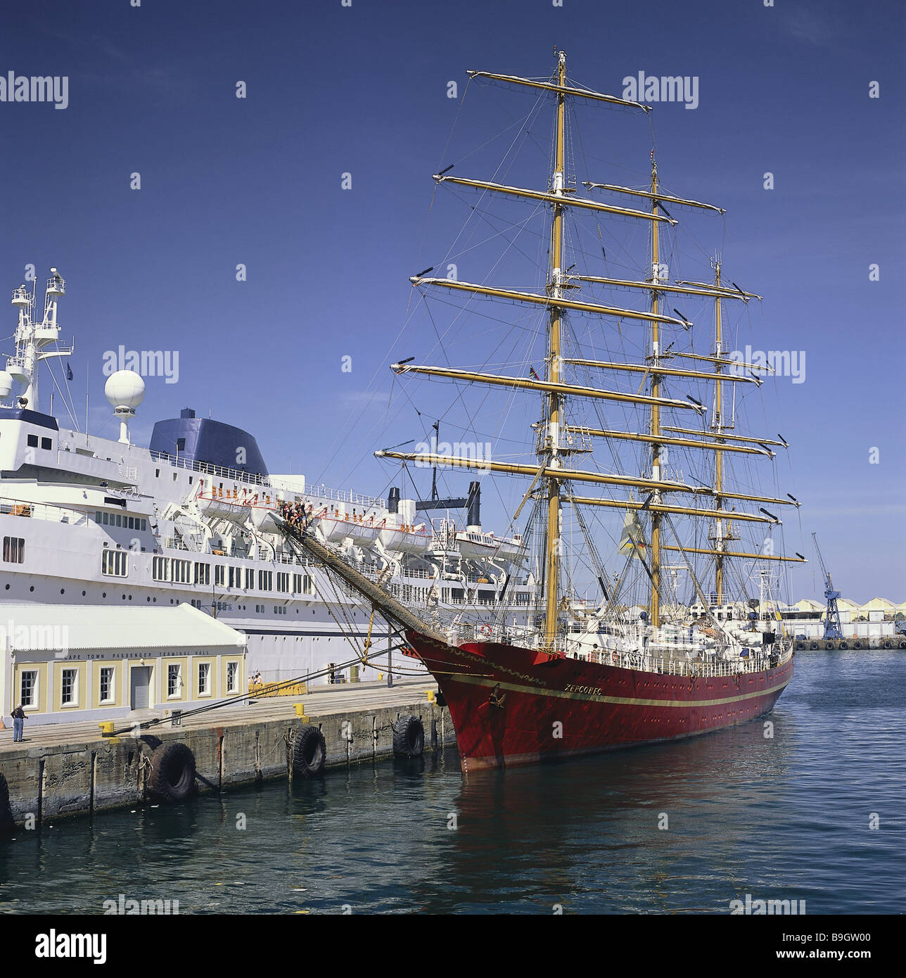 South Africa Cape town Waterfront harbor sail-ship "Khersones" three ...