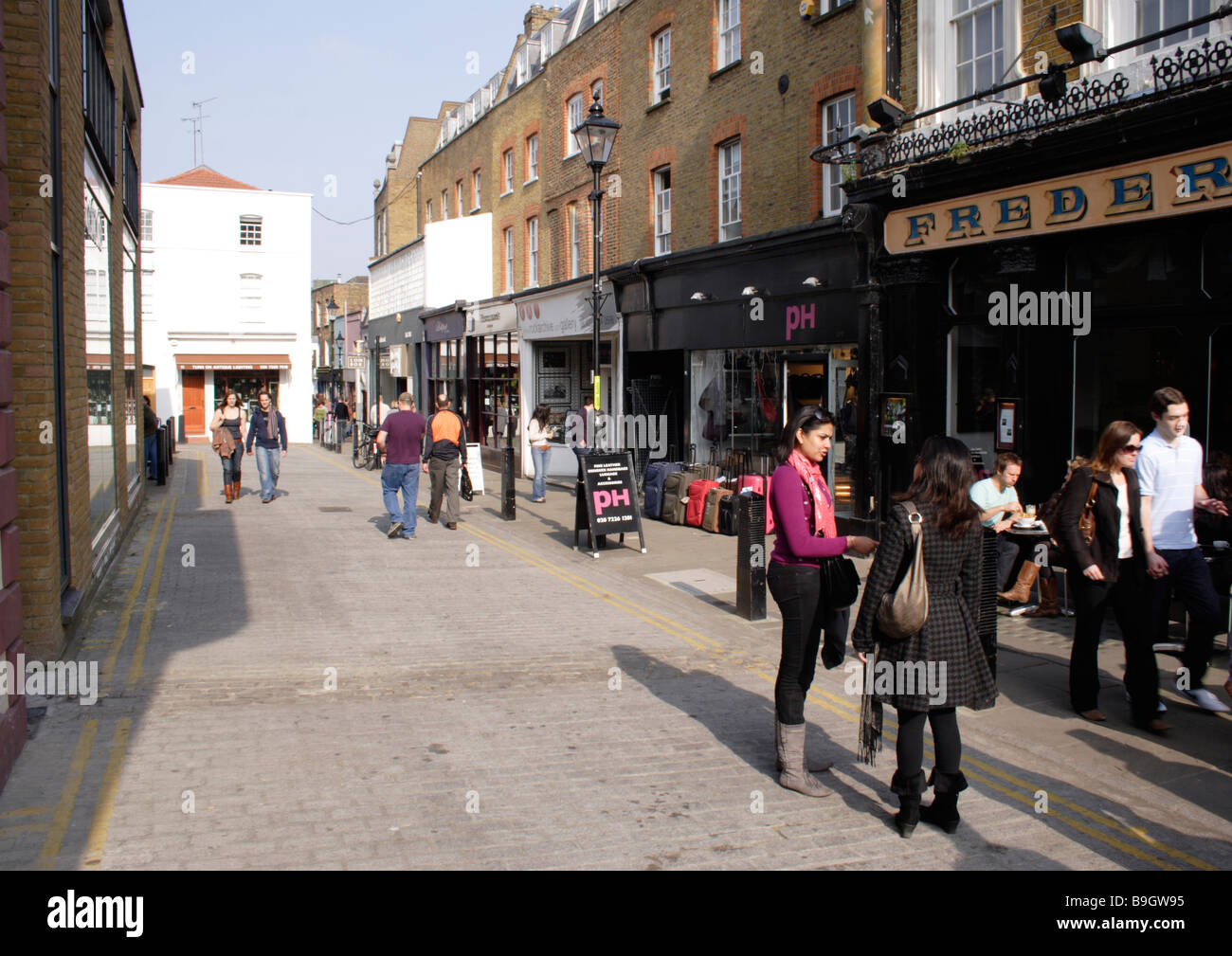 Camden Passage Antiques shops Islington London March 2009 Stock Photo ...