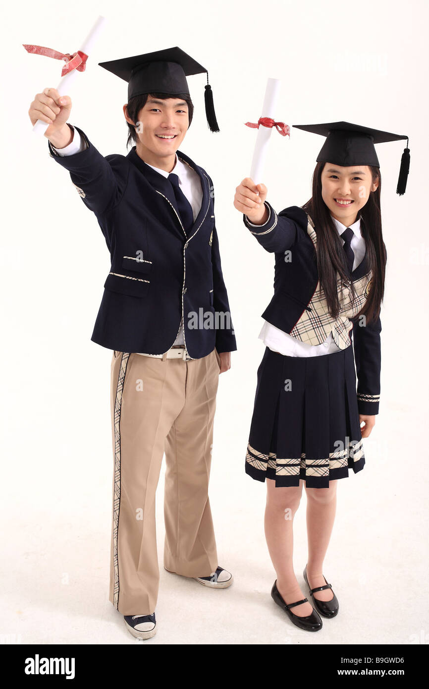 Young Asian Teenagers on Graduation Stock Photo - Alamy