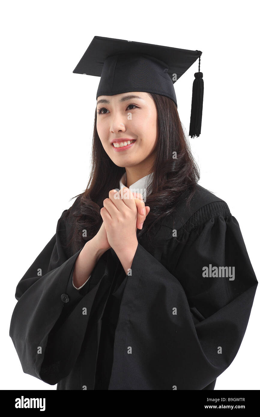 Woman in University Graduation Stock Photo - Alamy