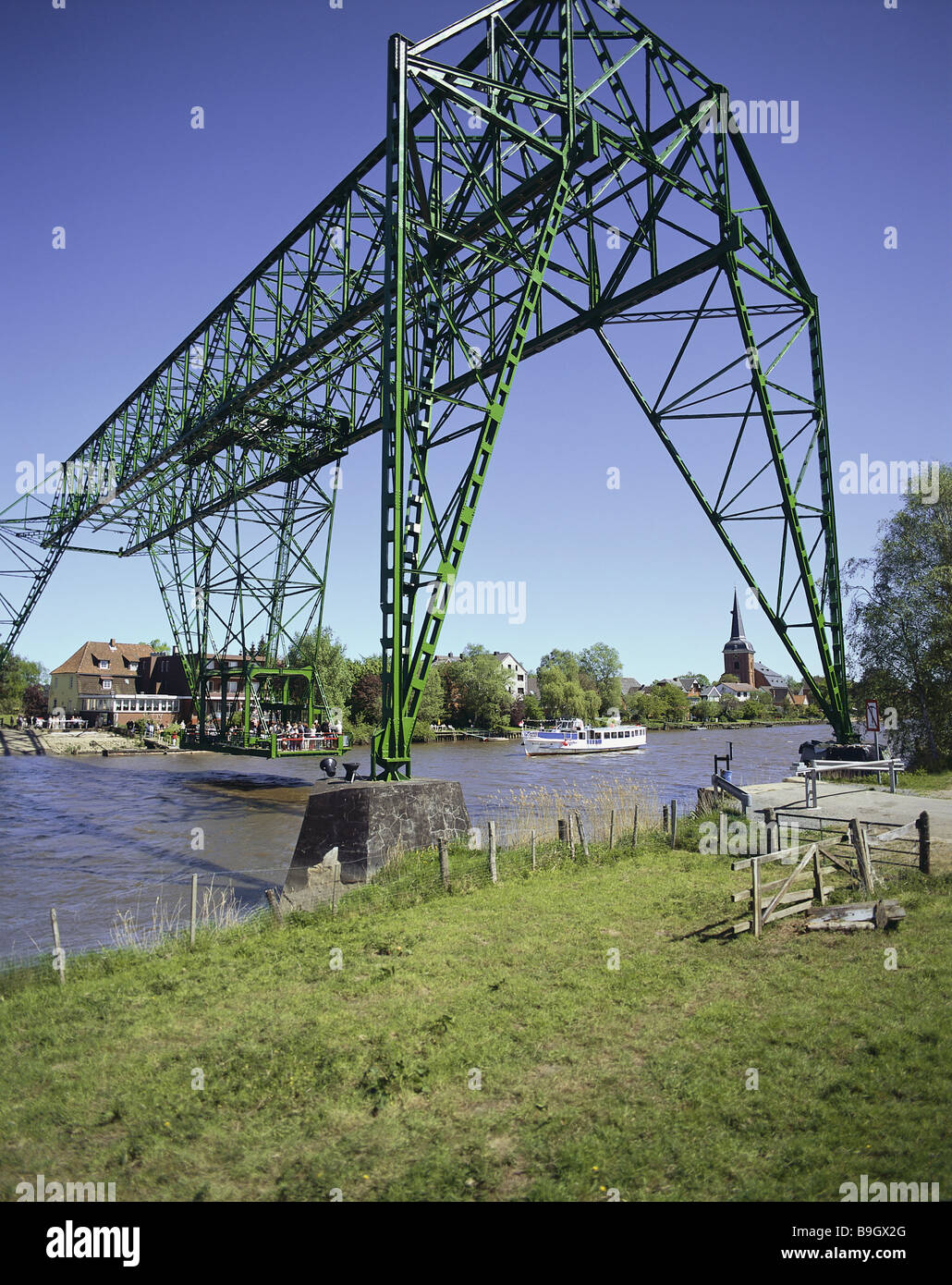 Germany Lower Saxony east transporter bridge place river Oste ferry ...