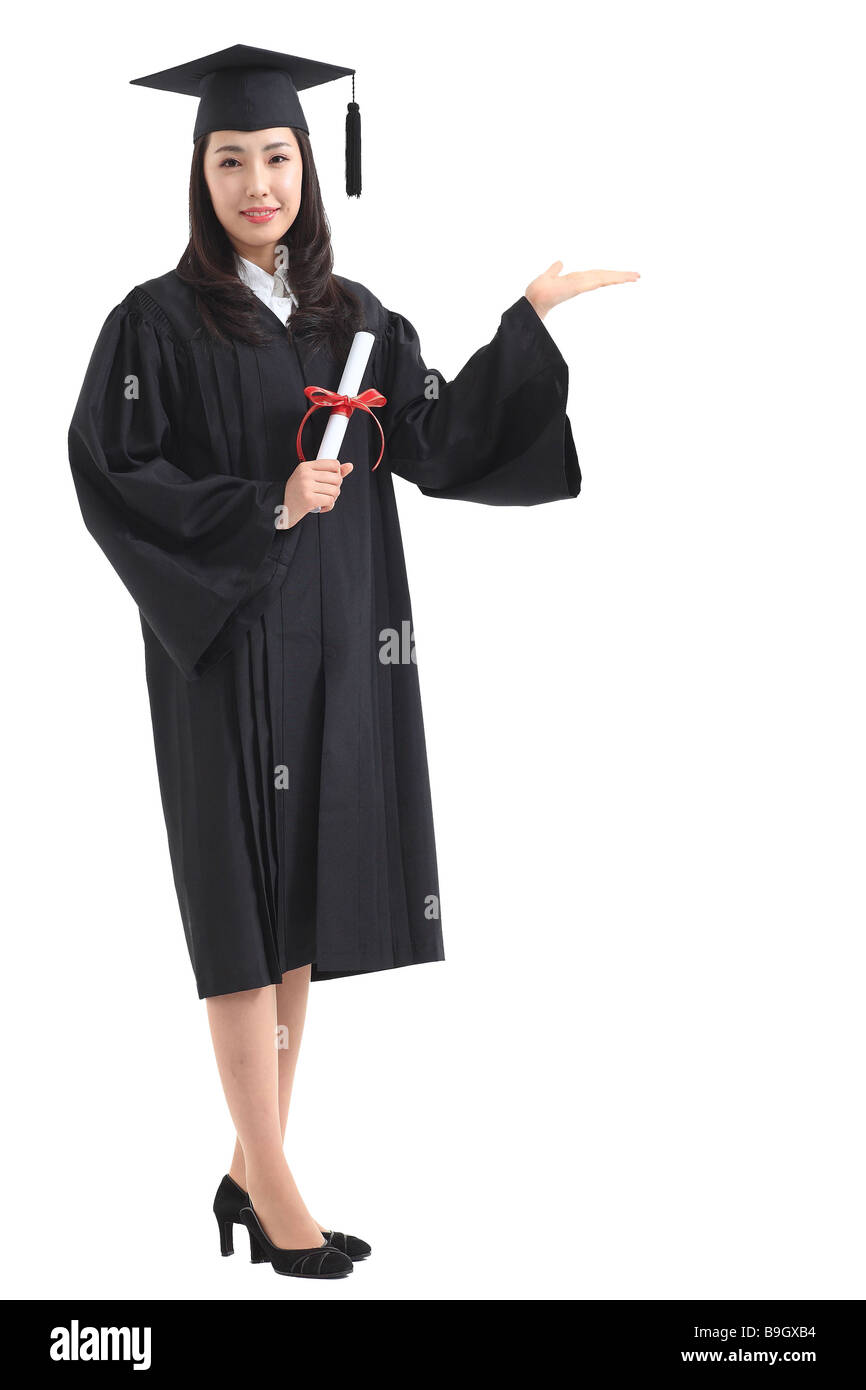 Woman in University Graduation Stock Photo - Alamy