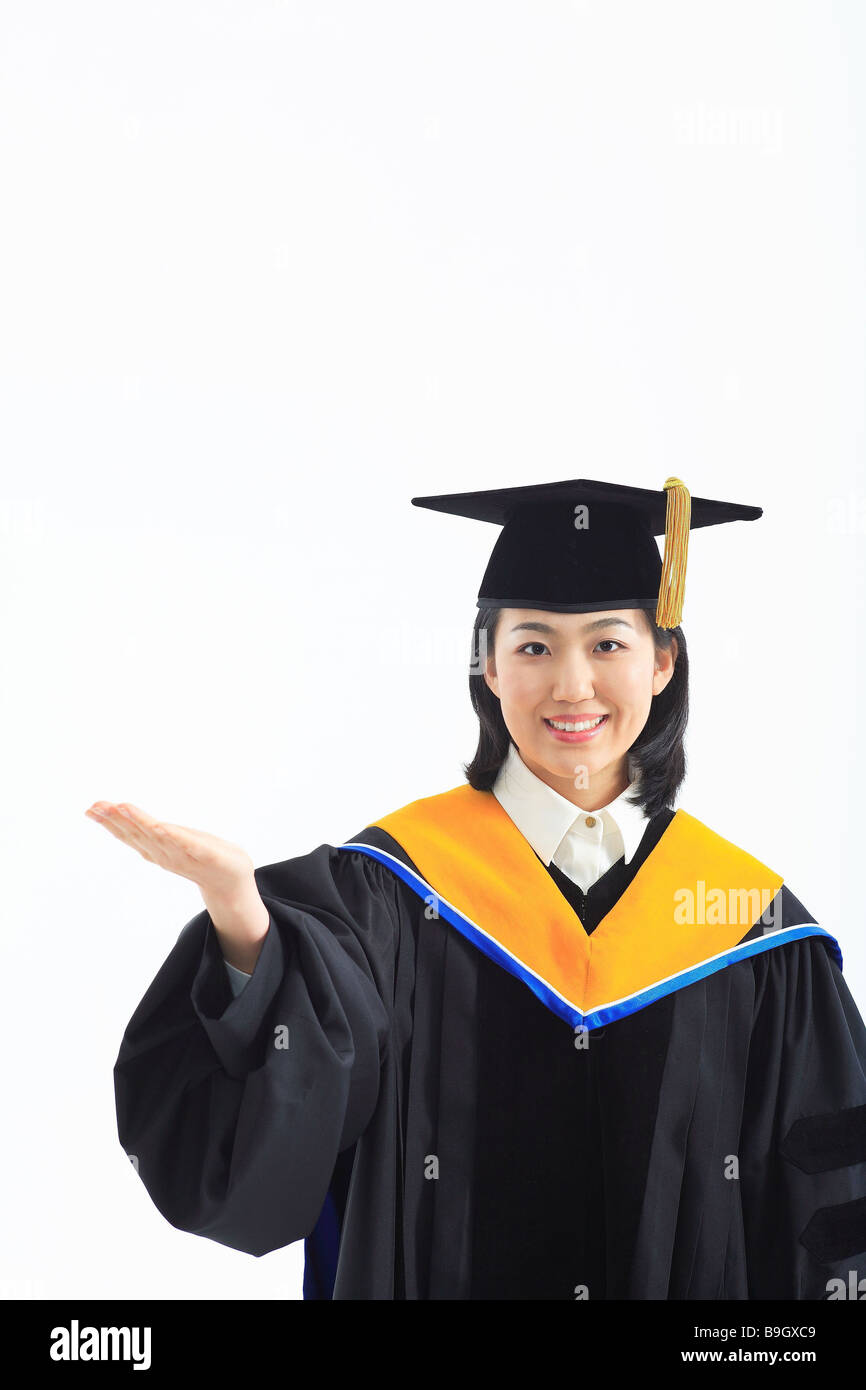 Woman in University Graduation Stock Photo - Alamy