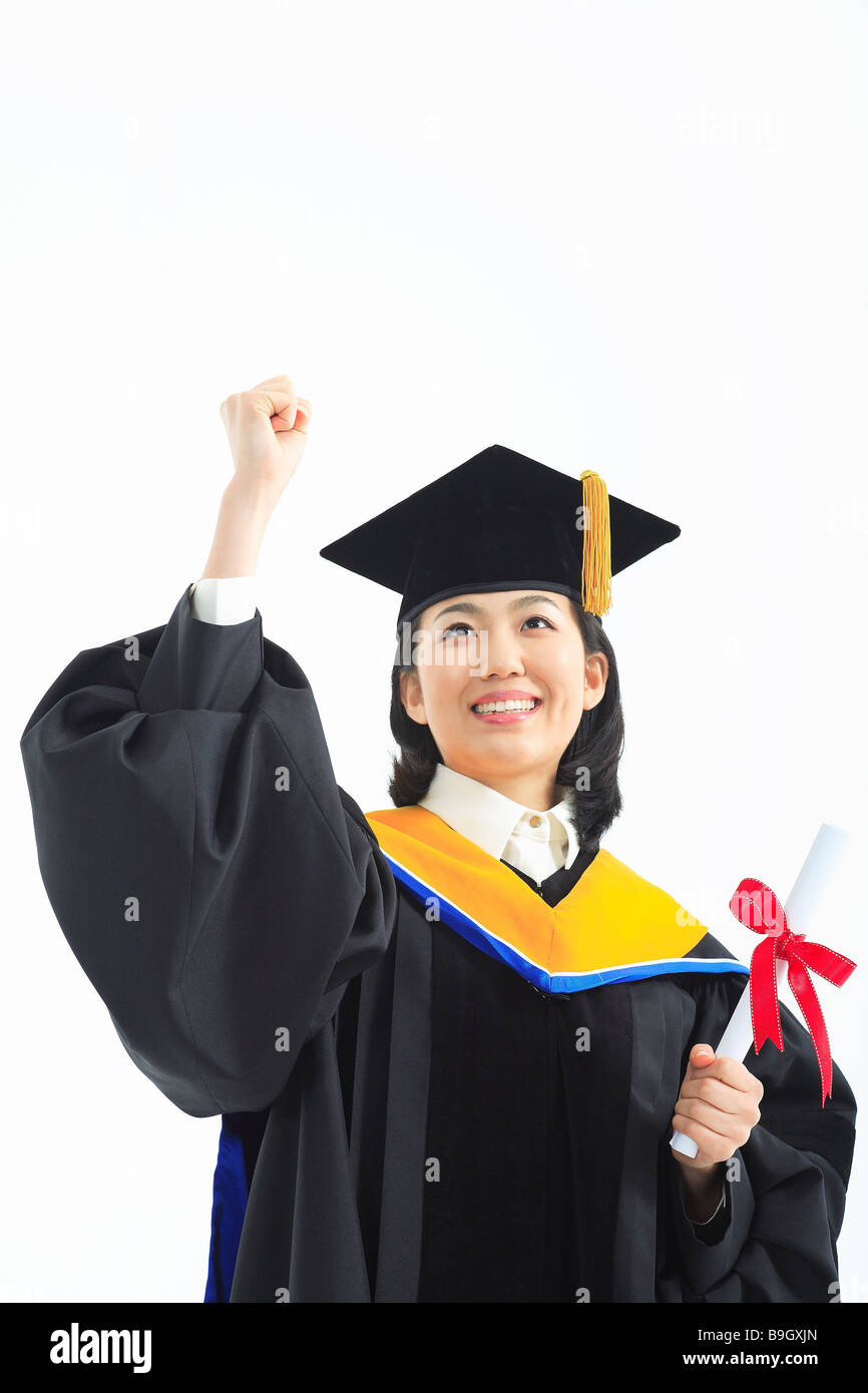 Woman in University Graduation Stock Photo - Alamy