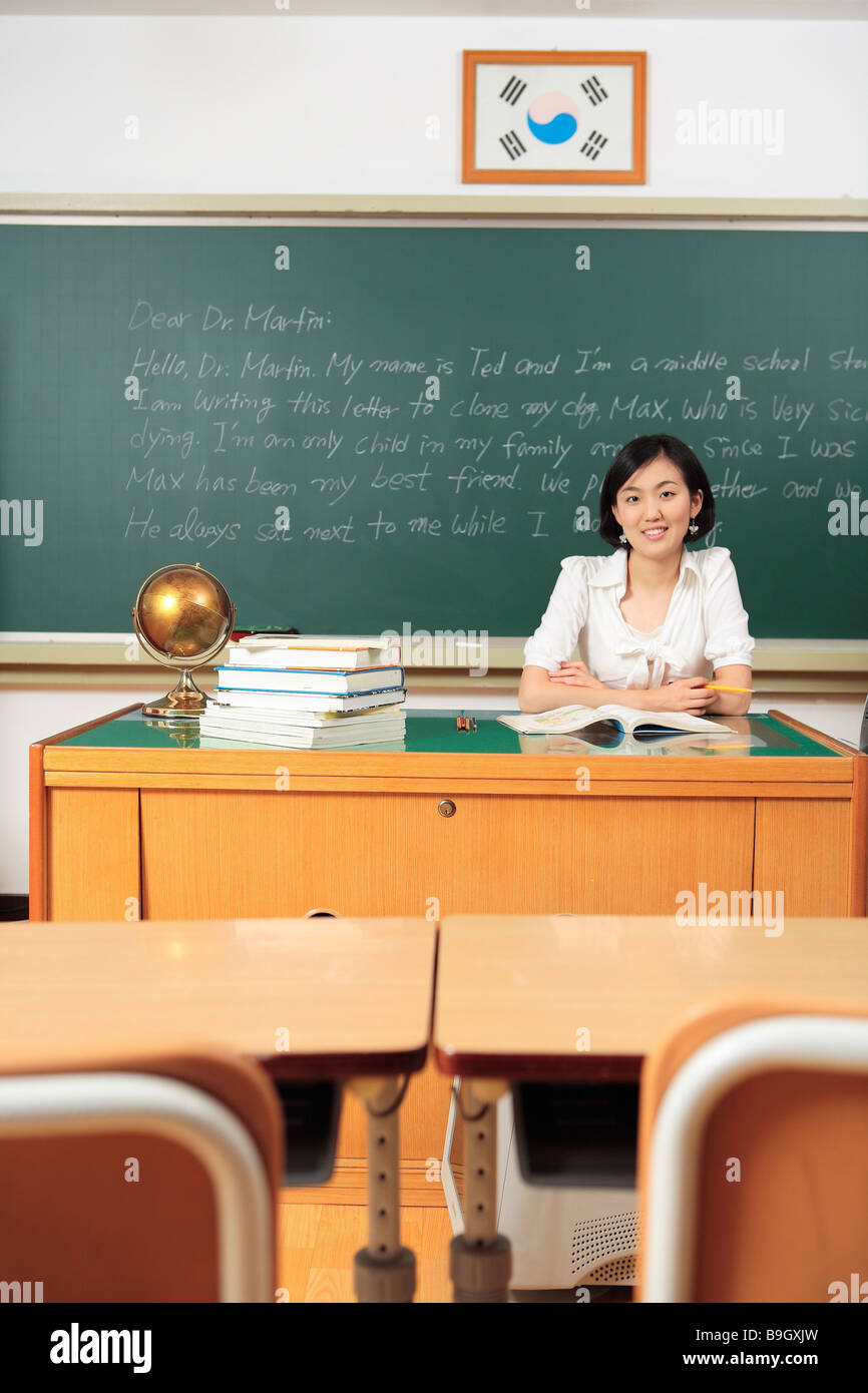 Miss Teacher in School Stock Photo - Alamy