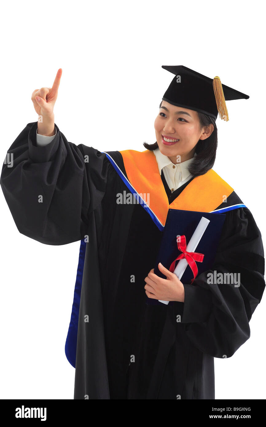Woman in University Graduation Stock Photo - Alamy