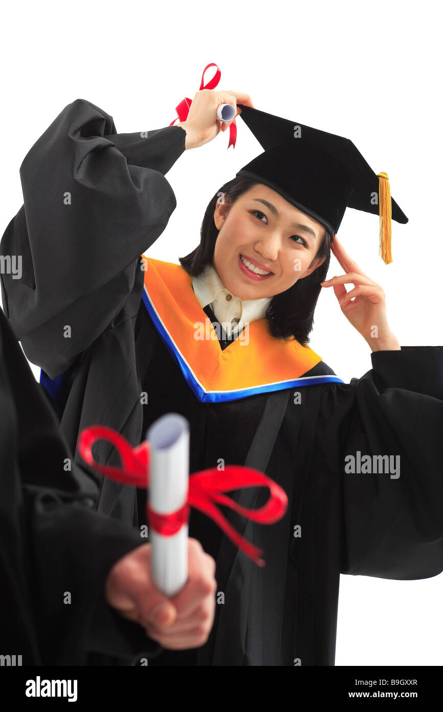 Woman in University Graduation Stock Photo - Alamy