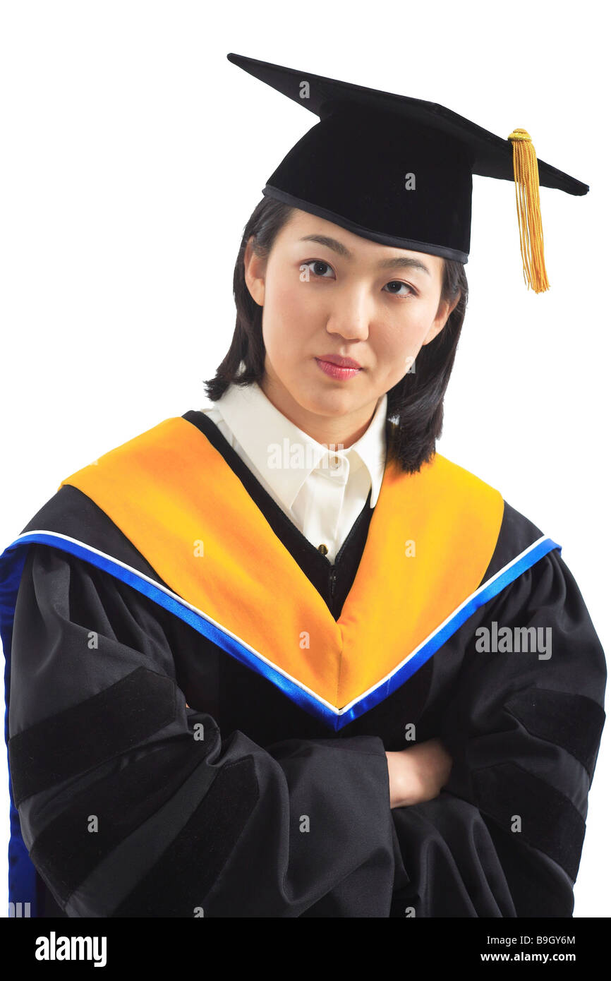 Woman in University Graduation Stock Photo - Alamy
