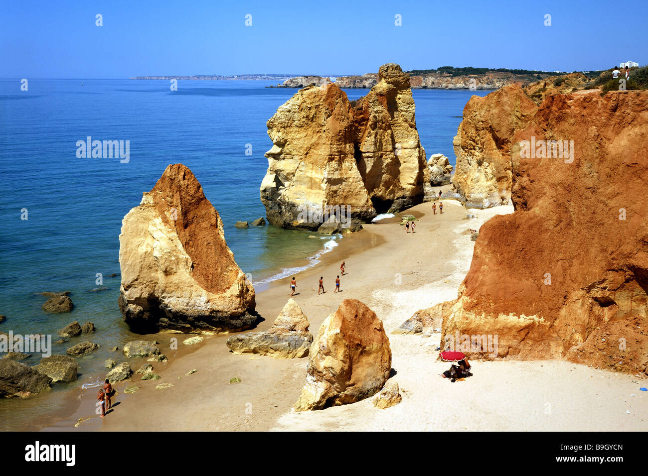 Portugal Algarve Praia de rocha beach swimmers overview Algarve-coast ...