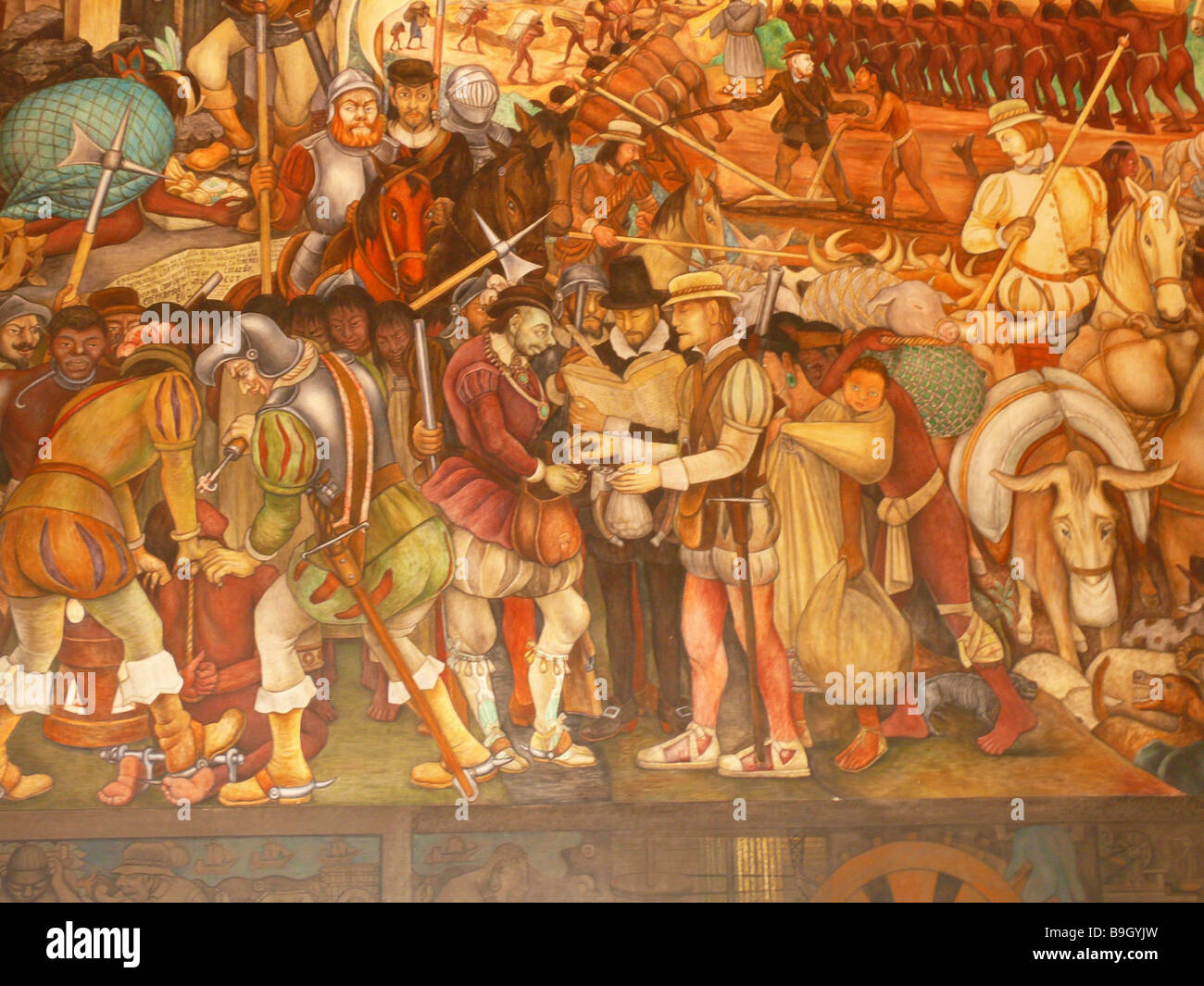 Mexico Mexico-city Palacio Nacional murals Artist Diego Rivera type art ...
