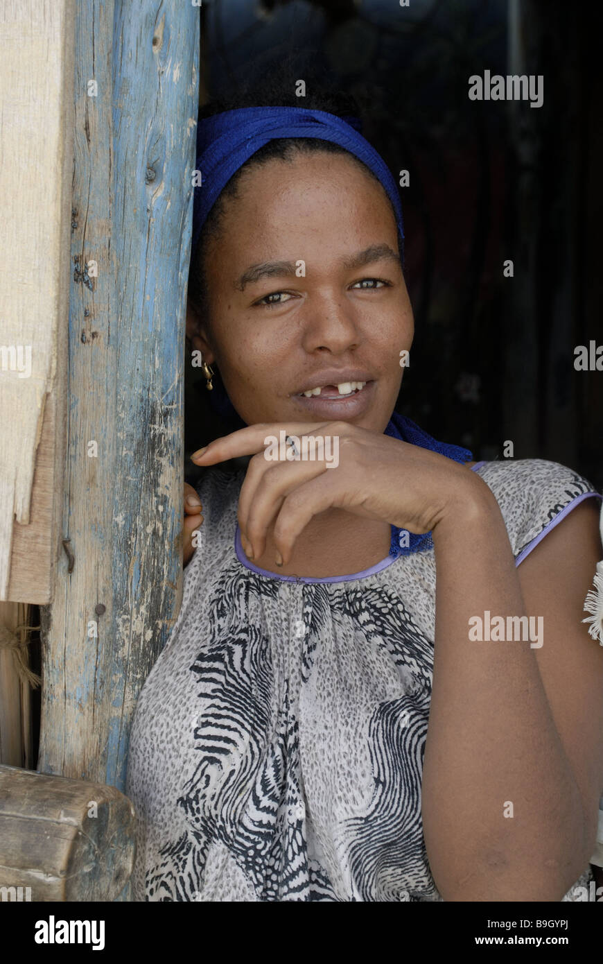 Dschibuti Afar woman smiling portrait Africa north-east-Africa Djibouti ...