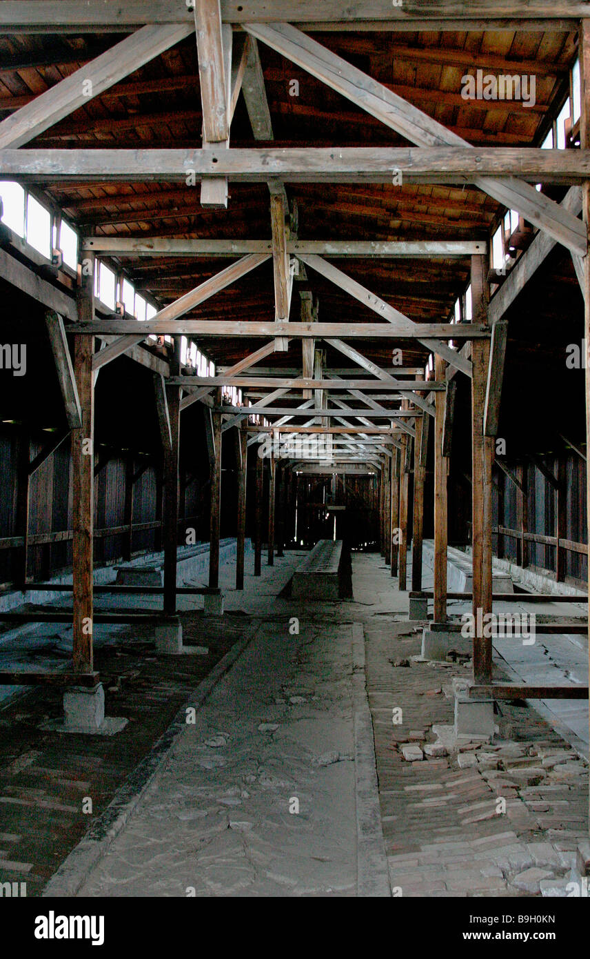 Nazi concentration camp hut interior in Auschwitz Stock Photo - Alamy