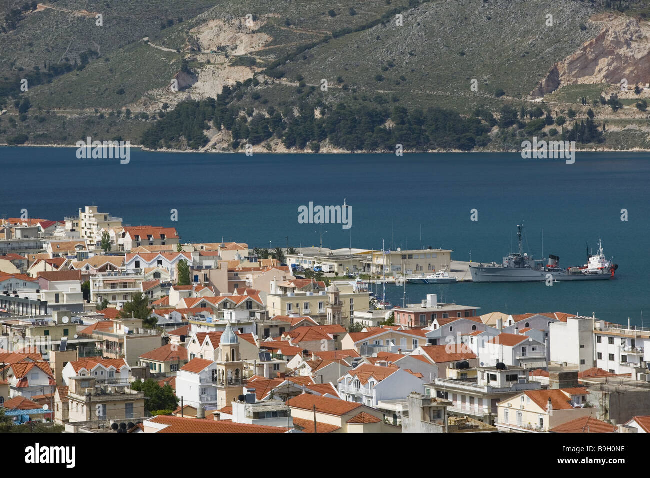 Greece Ionic islands island kefalonia Argostoli city-overview landing ...