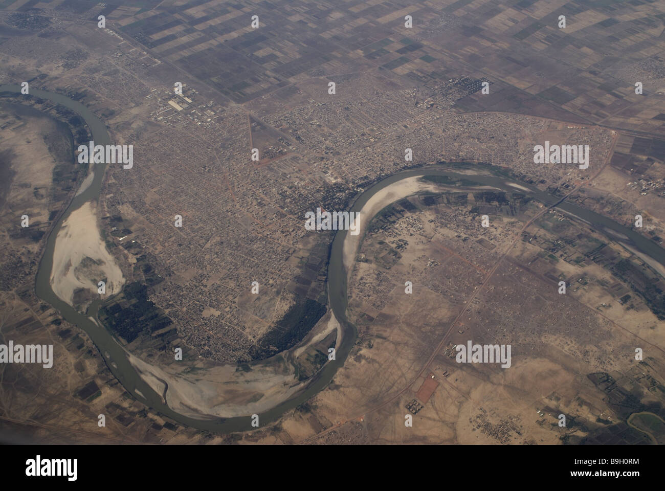 Ethiopia Wadi Medani blue Nile aerial-shot Africa East-Africa landscape ...