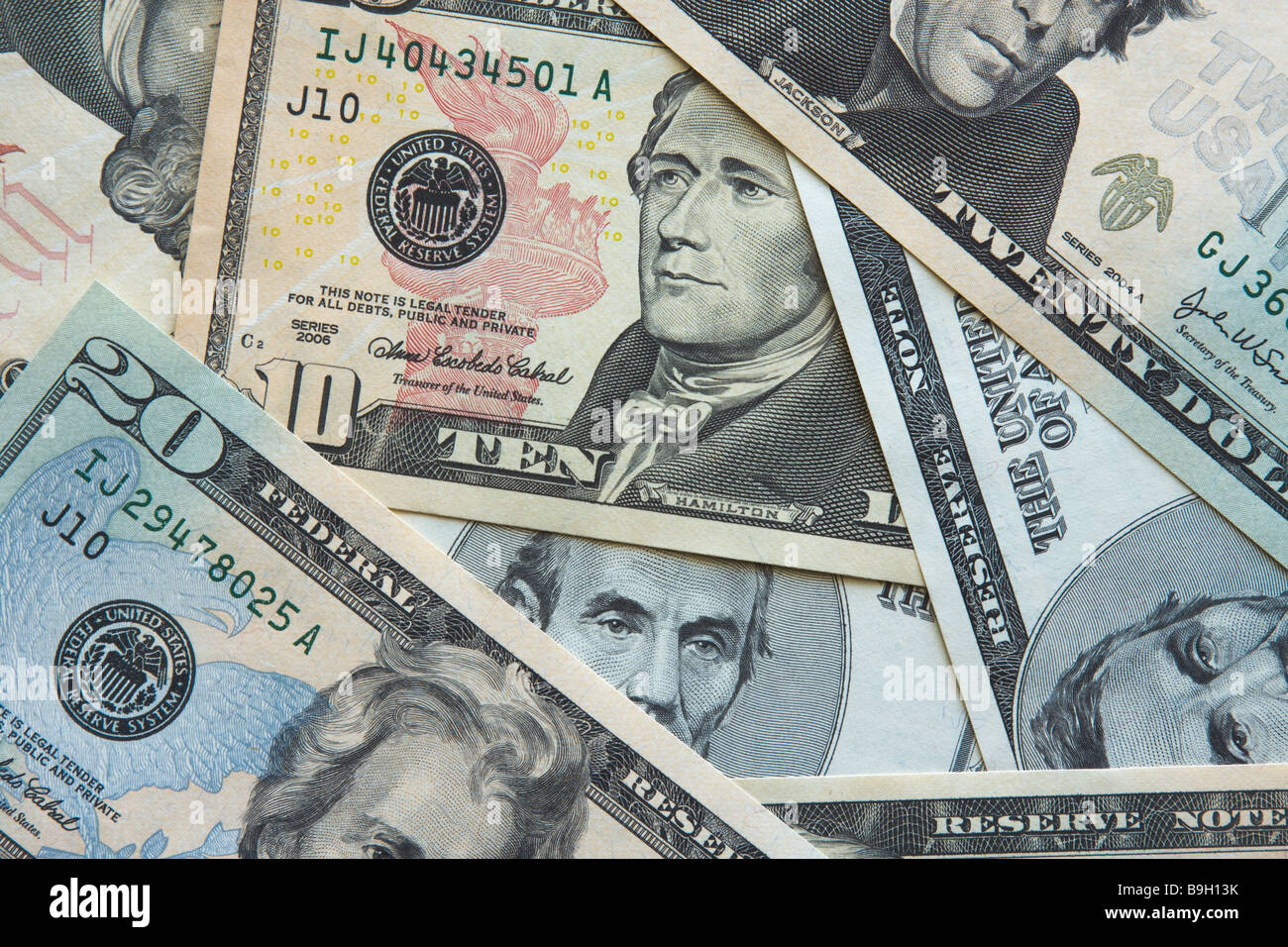 Colorful assorted American money Stock Photo - Alamy