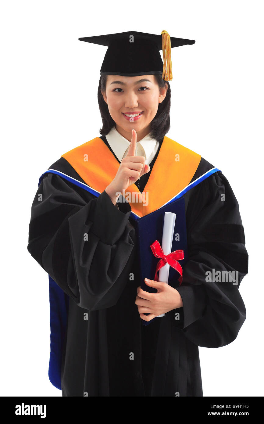 Woman in University Graduation Stock Photo - Alamy