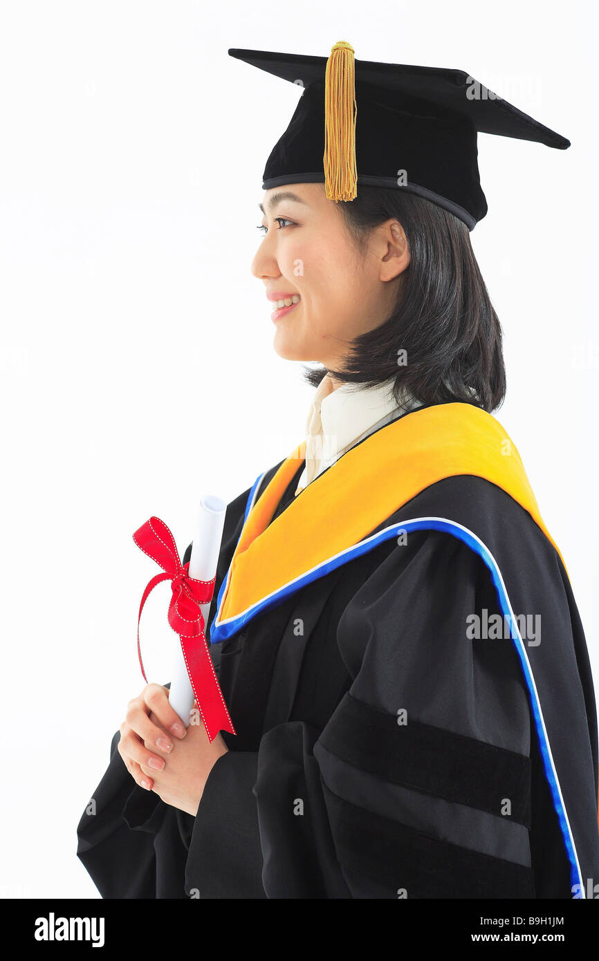 Woman in University Graduation Stock Photo - Alamy