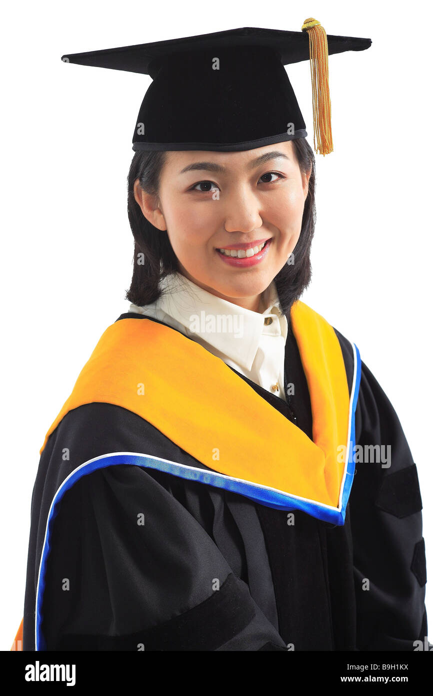 Woman in University Graduation Stock Photo - Alamy