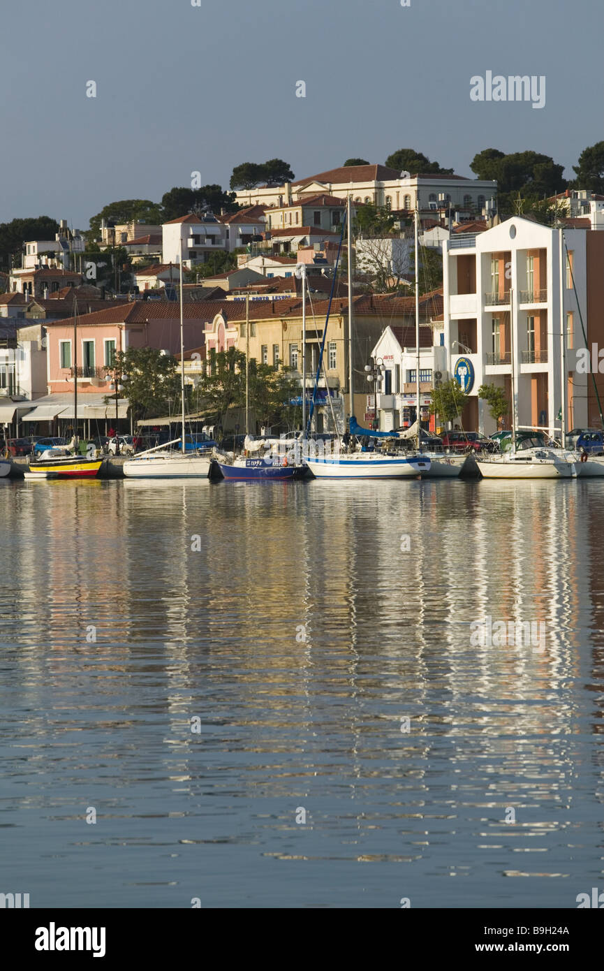 Greece island lesbos Mytilene city view harbor Europe Mediterranean ...