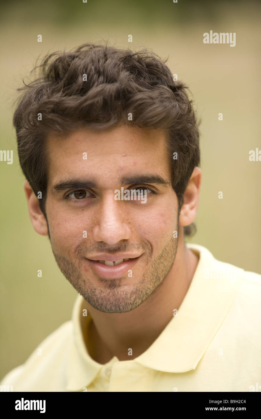 Designer Stubble Smile Man Young Dark Haired Portrait Outside 20 30