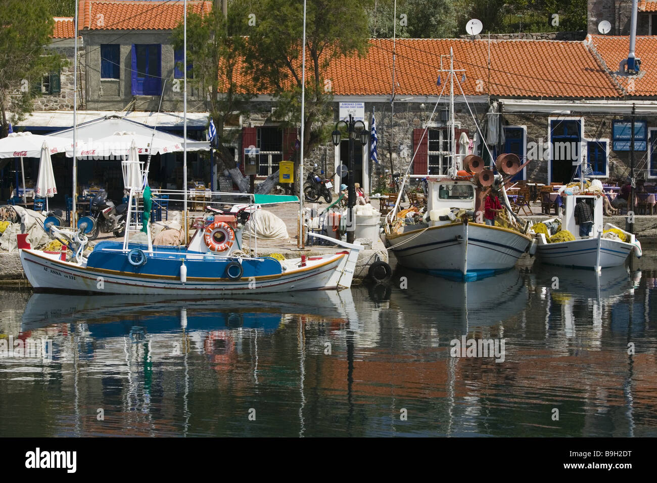 Greece island lesbos Mithymna fisher-harbor Europe Mediterranean-island ...