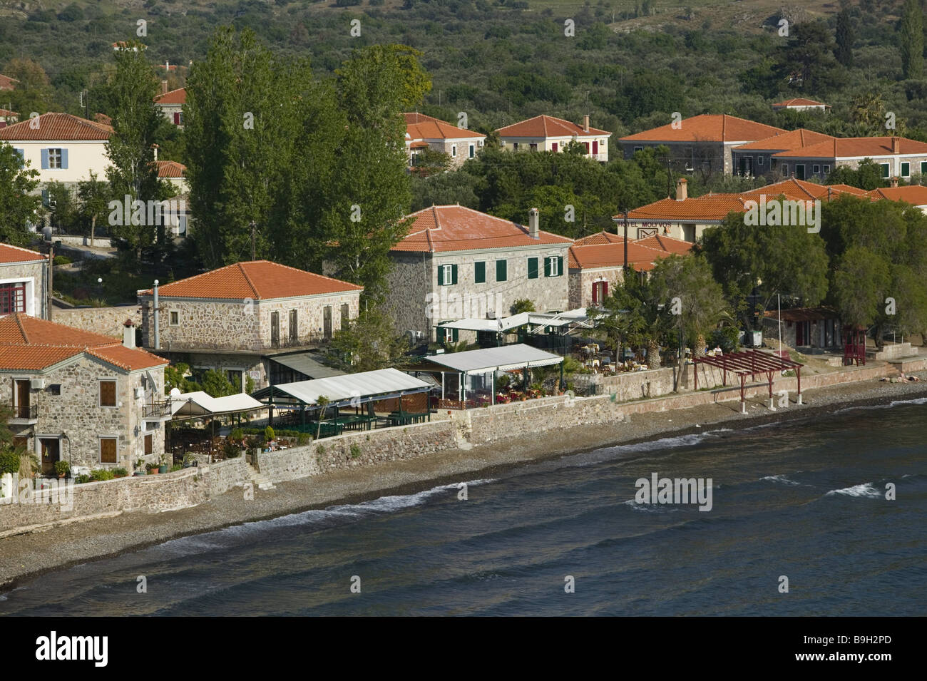 Greece island lesbos Mithymna city view beach Europe Mediterranean ...