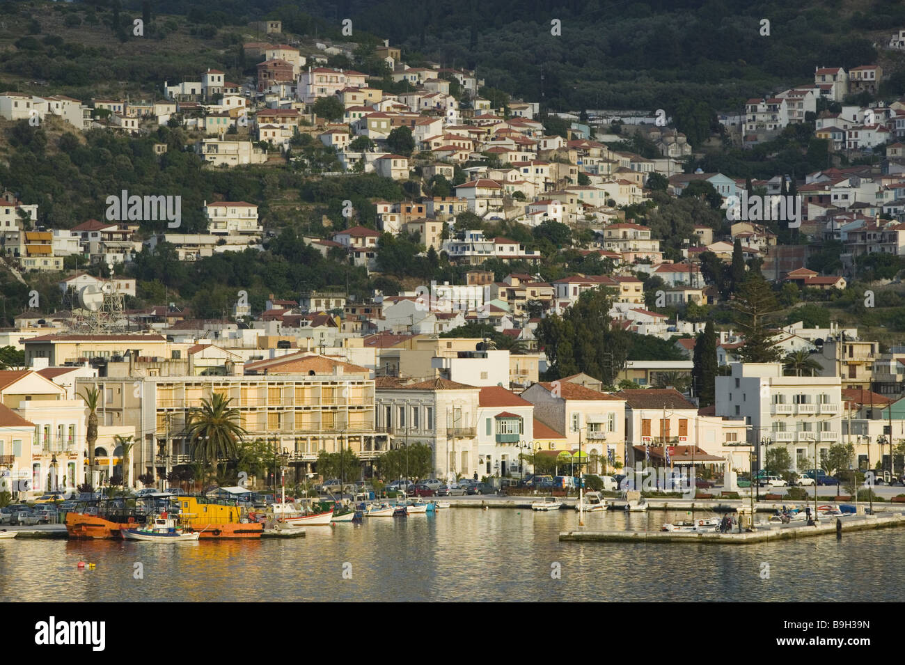 Greece island samos Samos-city city view harbor Europe Mediterranean ...